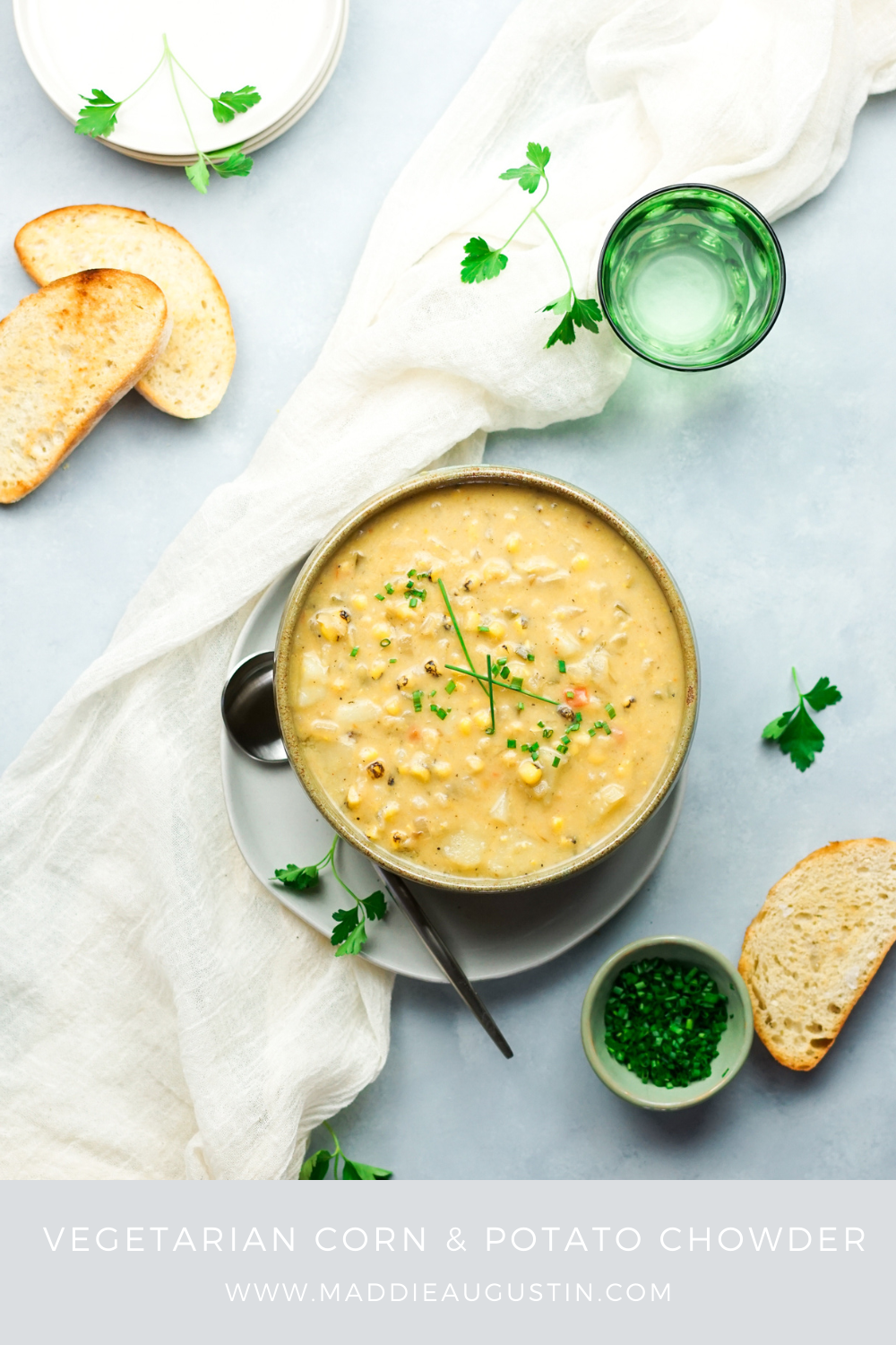 Vegetarian Corn and Potato Chowder - Maddie Augustin